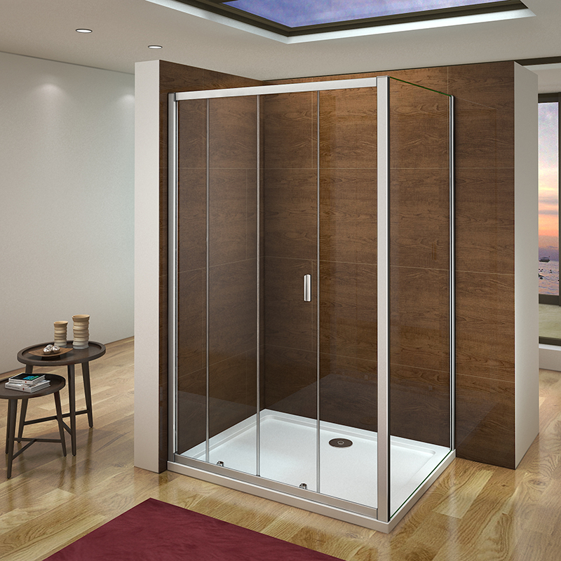 1000/1100/1200/1400mm Sliding Shower Enclosure And Tray&Side Panel ...