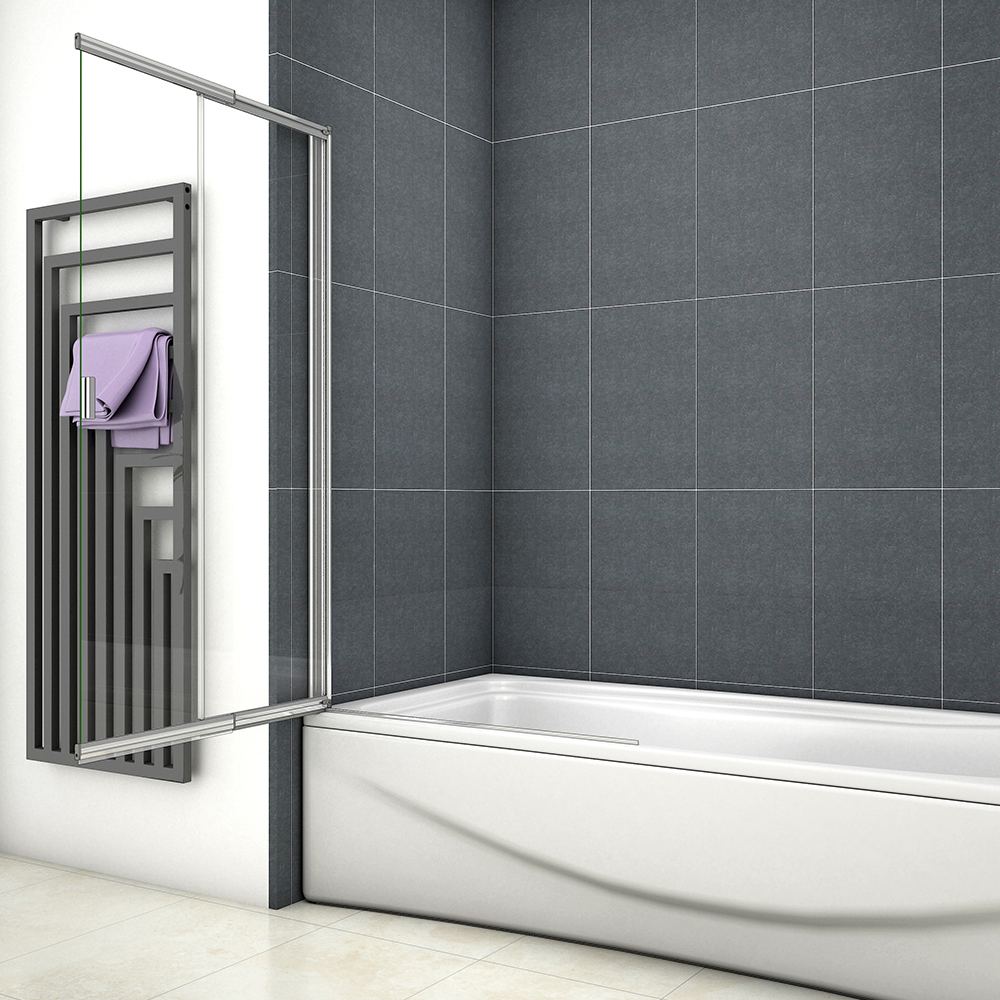 800x1400mm Over Bath Sliding Shower Screen Straight Framed Door Glass ...