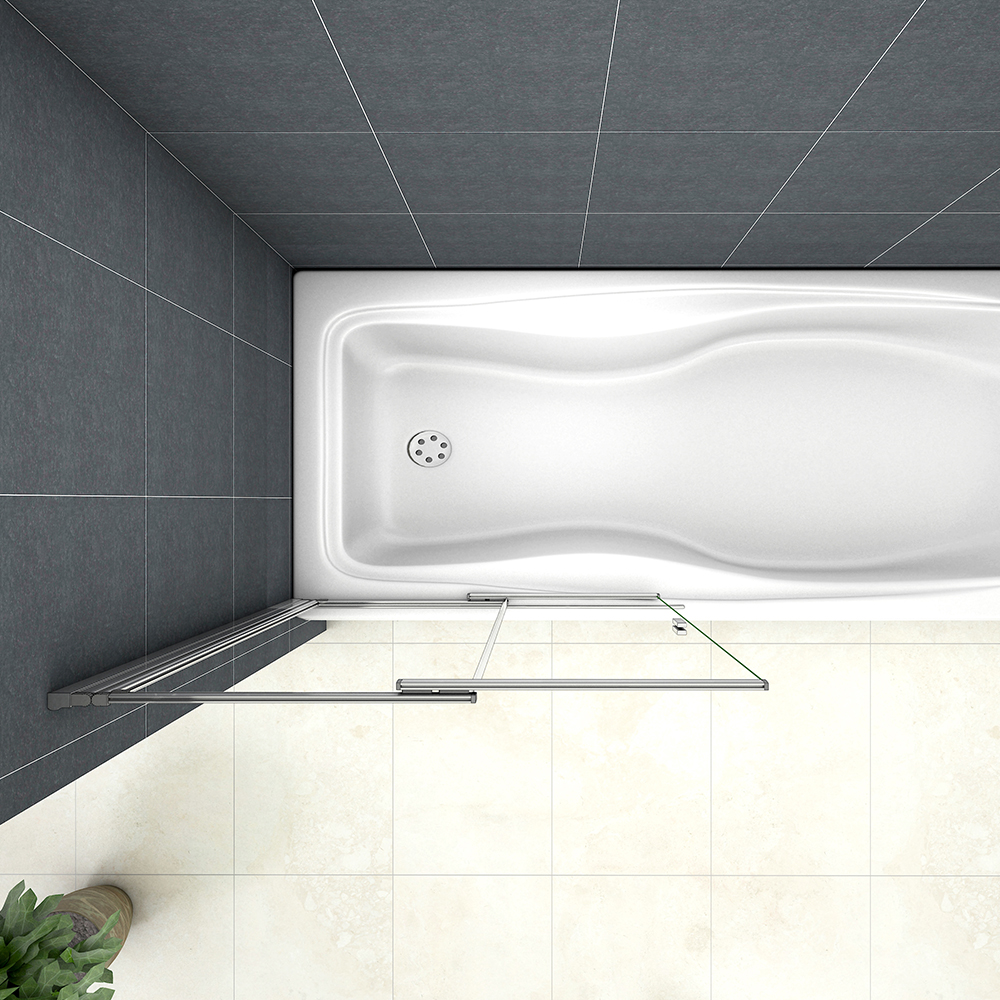 800x1400mm Over Bath Sliding Shower Screen Straight Framed Door Glass ...