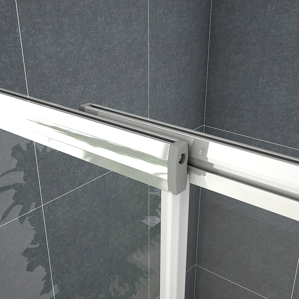 800x1400mm Over Bath Sliding Shower Screen Straight Framed Door Glass ...