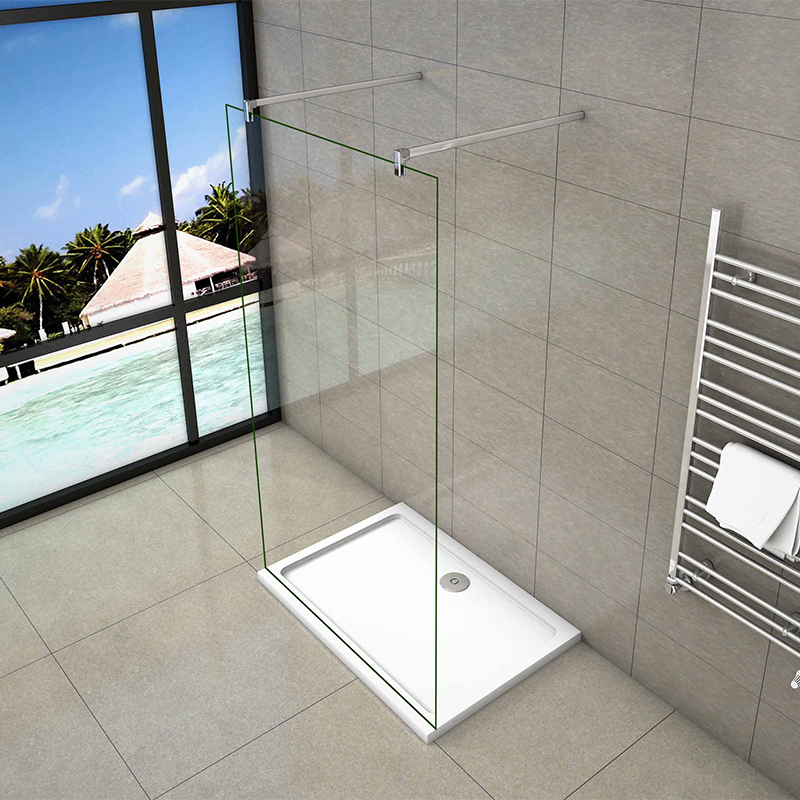 Walk In Shower Enclosures Wet Room 2 Support Bars Glass Screen Panel ...